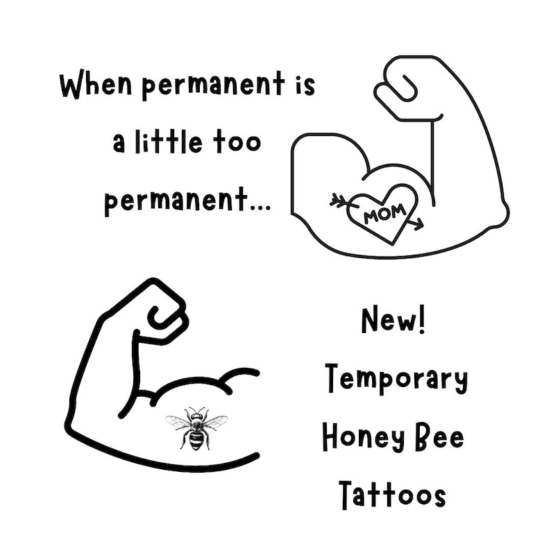 Pack of 2 Honey Bee Temporary Tattoos - Etsy