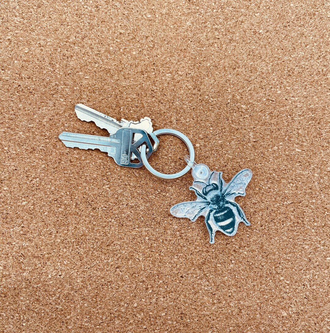 Acrylic Honey Bee Key Chain, Bee Keychain, Key Fob, Beekeepher Gift ...