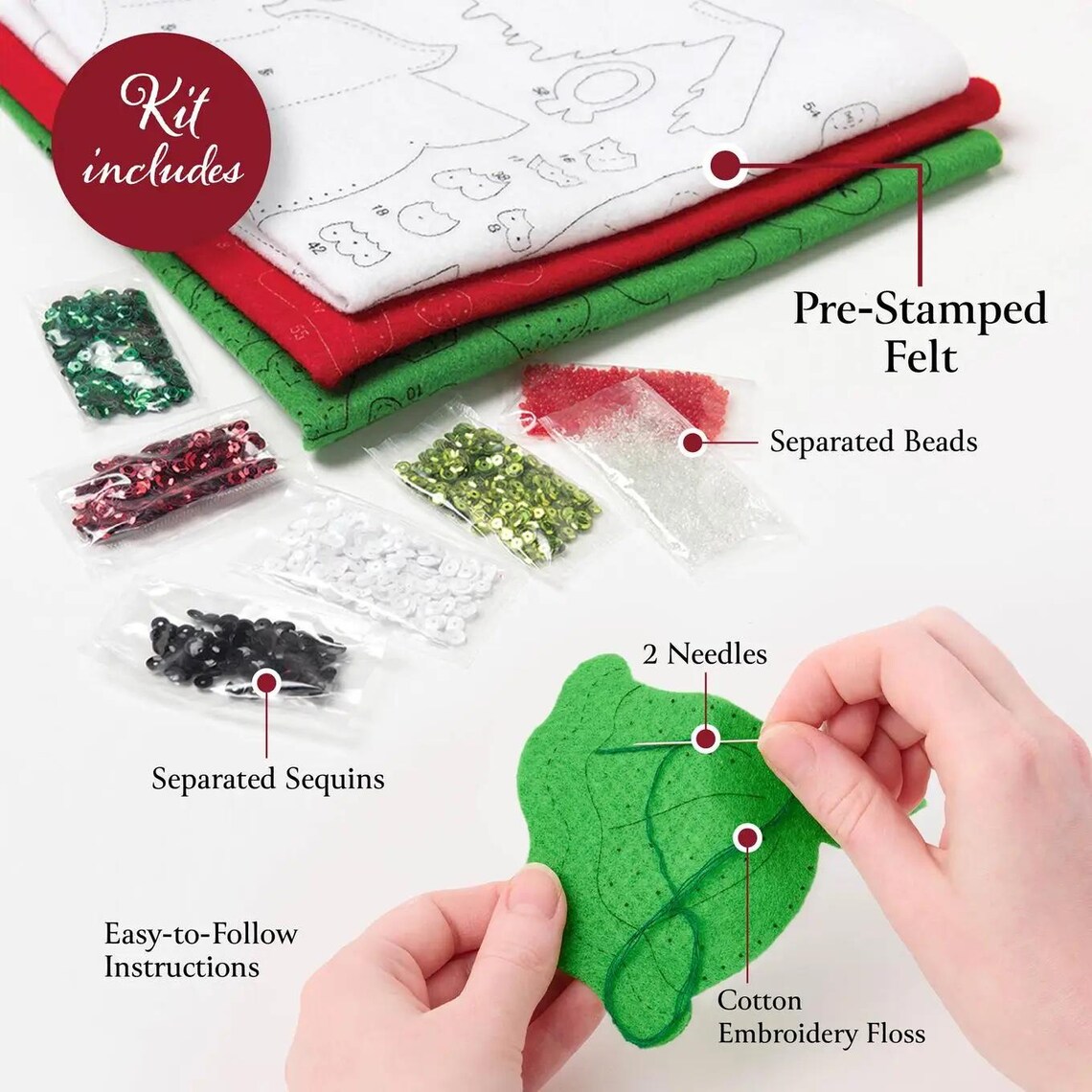 DIY Felt Christmas Ornament Kit, Set of 4, Merry Pickle Ball, Bucilla ...