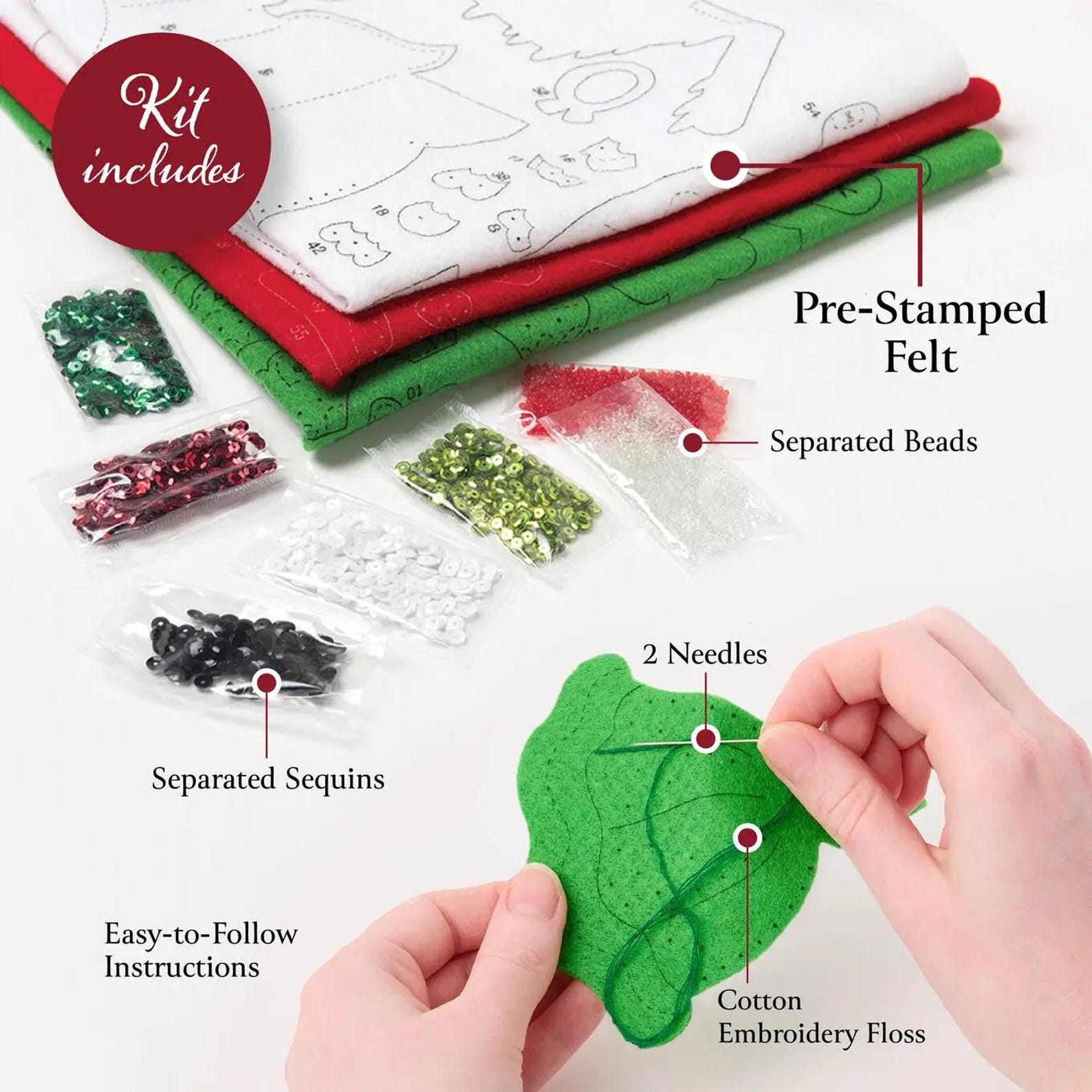 DIY Felt Christmas Ornament Kit, Set of 4, Merry Pickle Ball, Bucilla ...