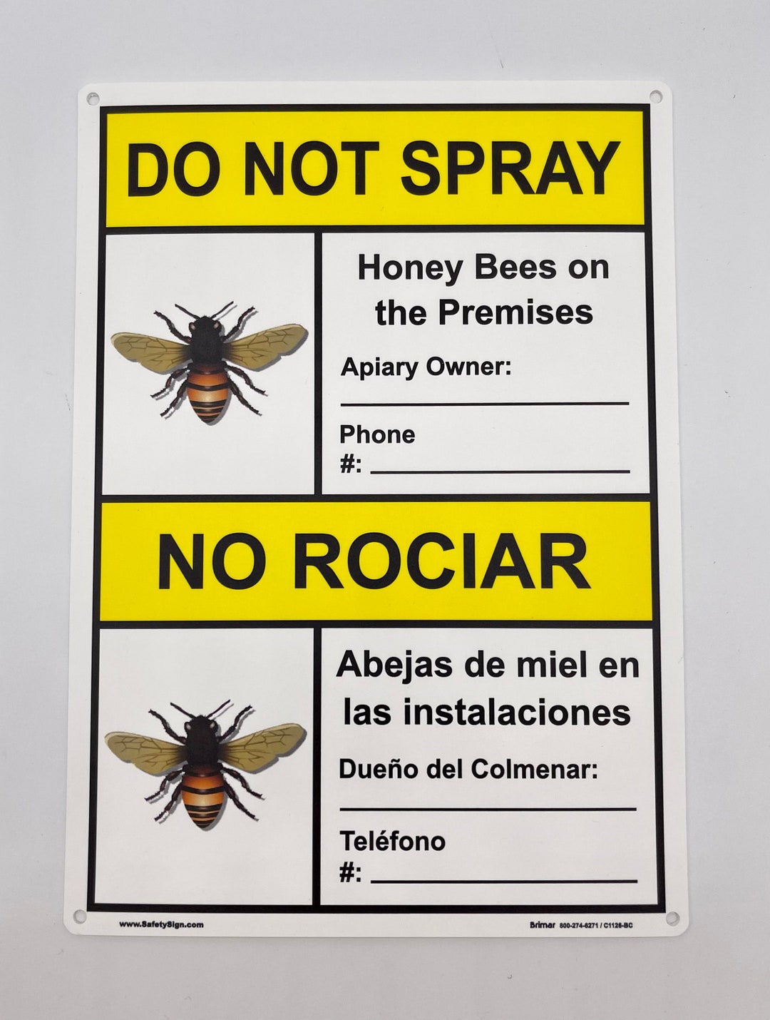 Bilingual Do Not Spray Sign, Honey Bees on the Premises Sign - Etsy