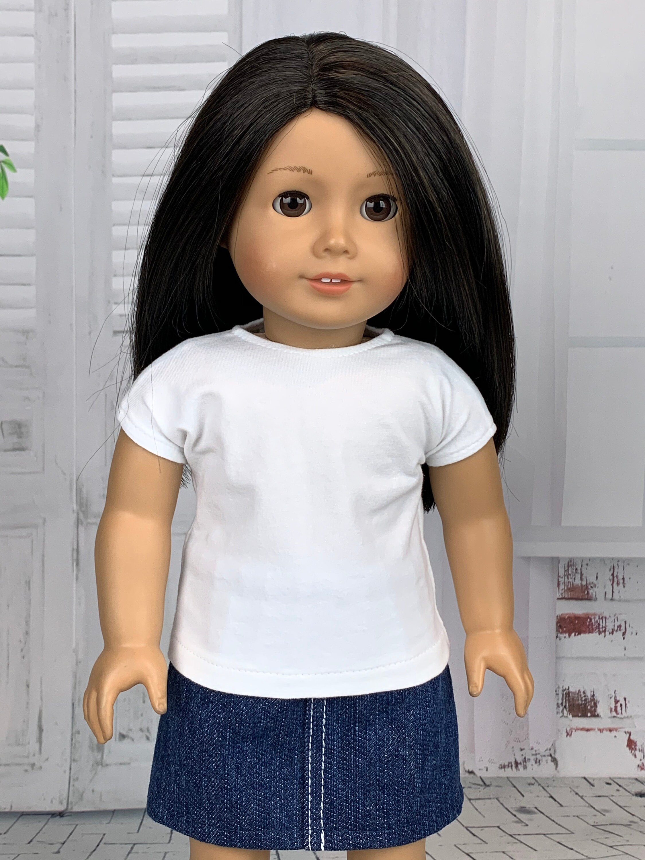 White Tee Shirt Doll Clothes made to fit 18 American | Etsy