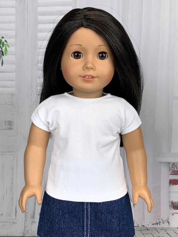 White Tee Shirt Doll Clothes made to fit 18 American | Etsy