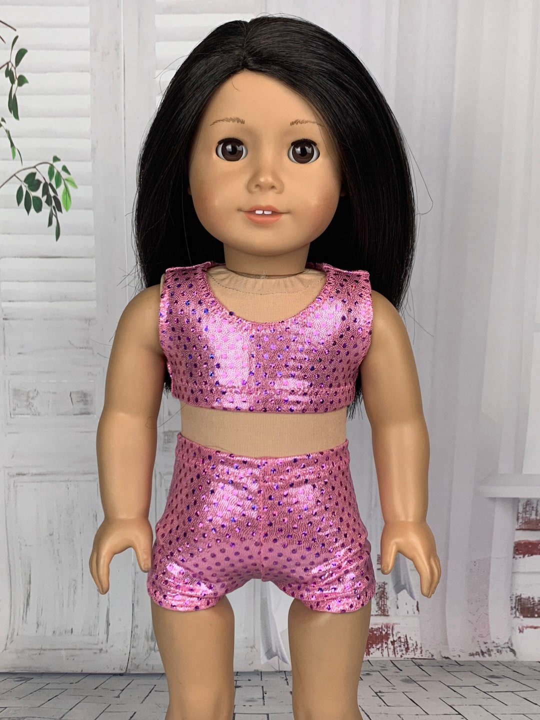 Sparkle Bra Top & Shorts Set - Doll Clothes Fits 18" Dolls - Cheer ...