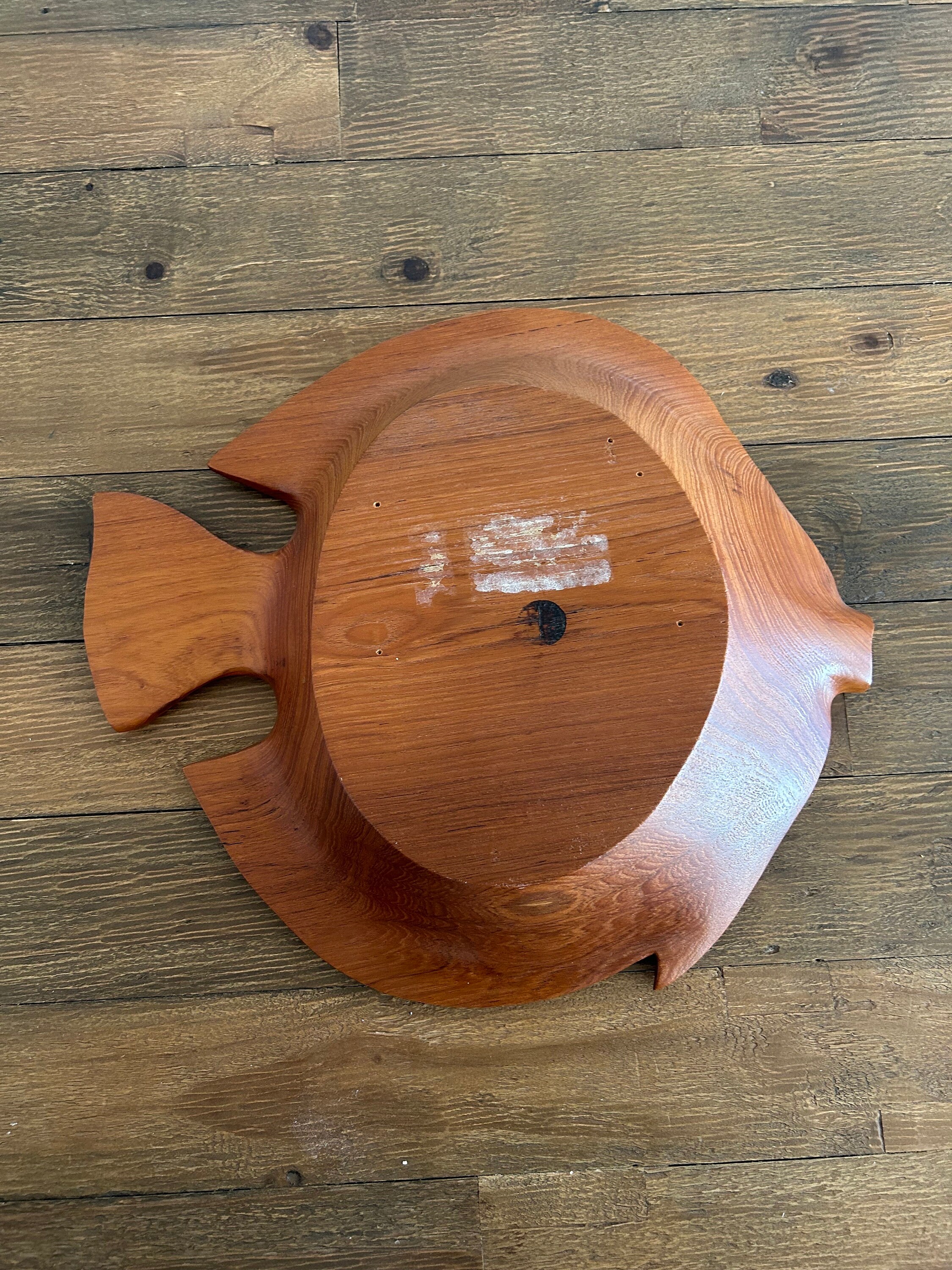 MCM Hand Carved Teak Fish Bowl - Etsy