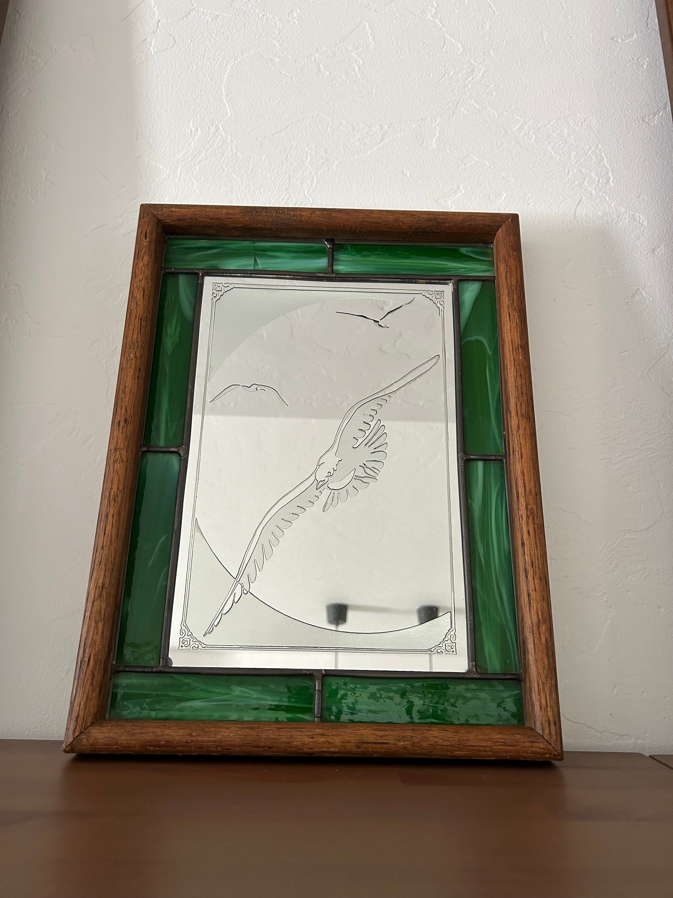 Vintage Stained Glass Seagull Mirror - Etsy