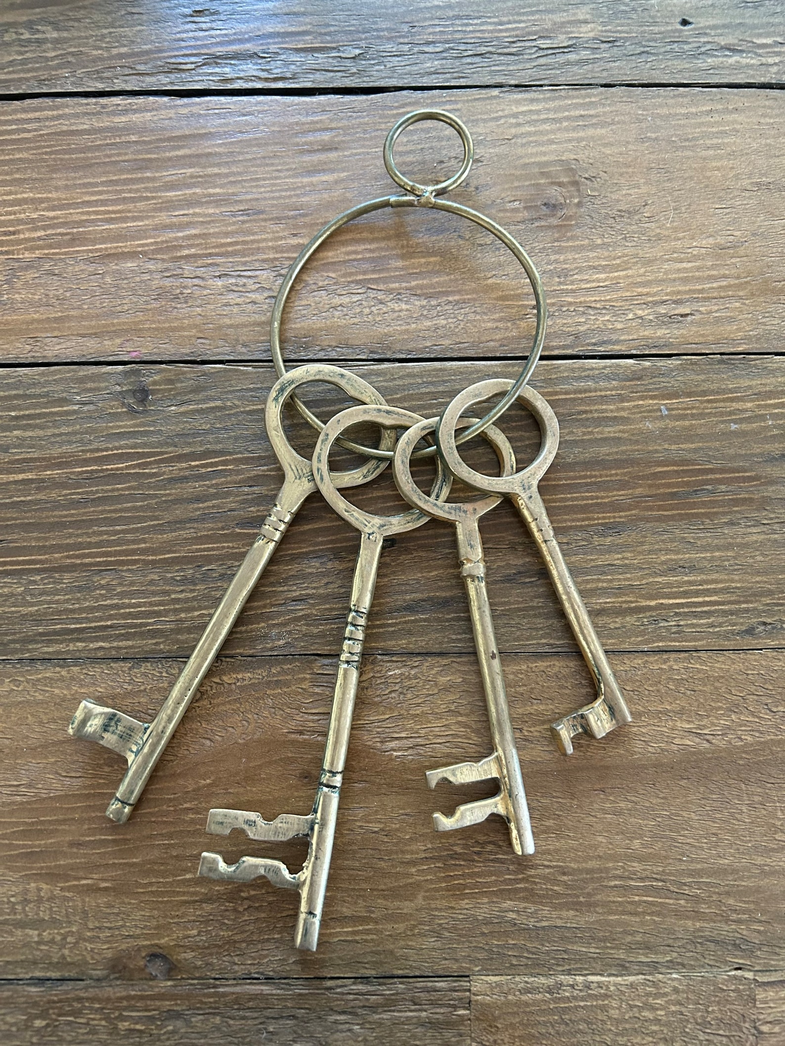 Brass Keys on Key Ring - Etsy