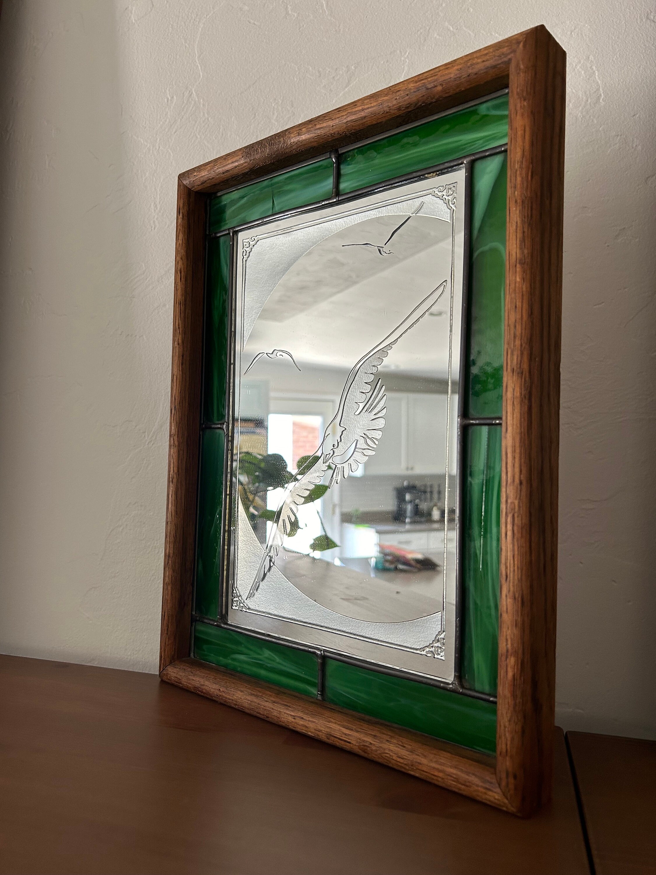 Vintage Stained Glass Seagull Mirror - Etsy