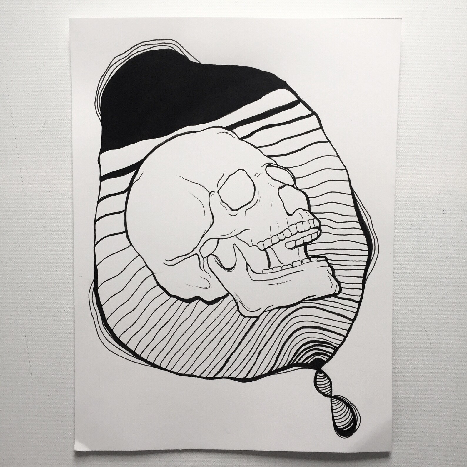 Pen and Ink Skull Skeleton Illustration - Etsy