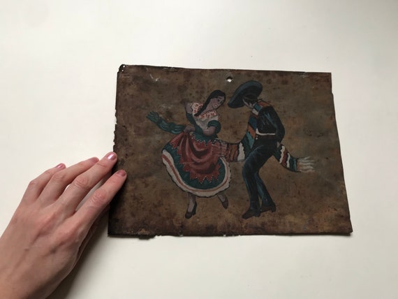Mexican dancers, tapatío syrup painting. - Gem