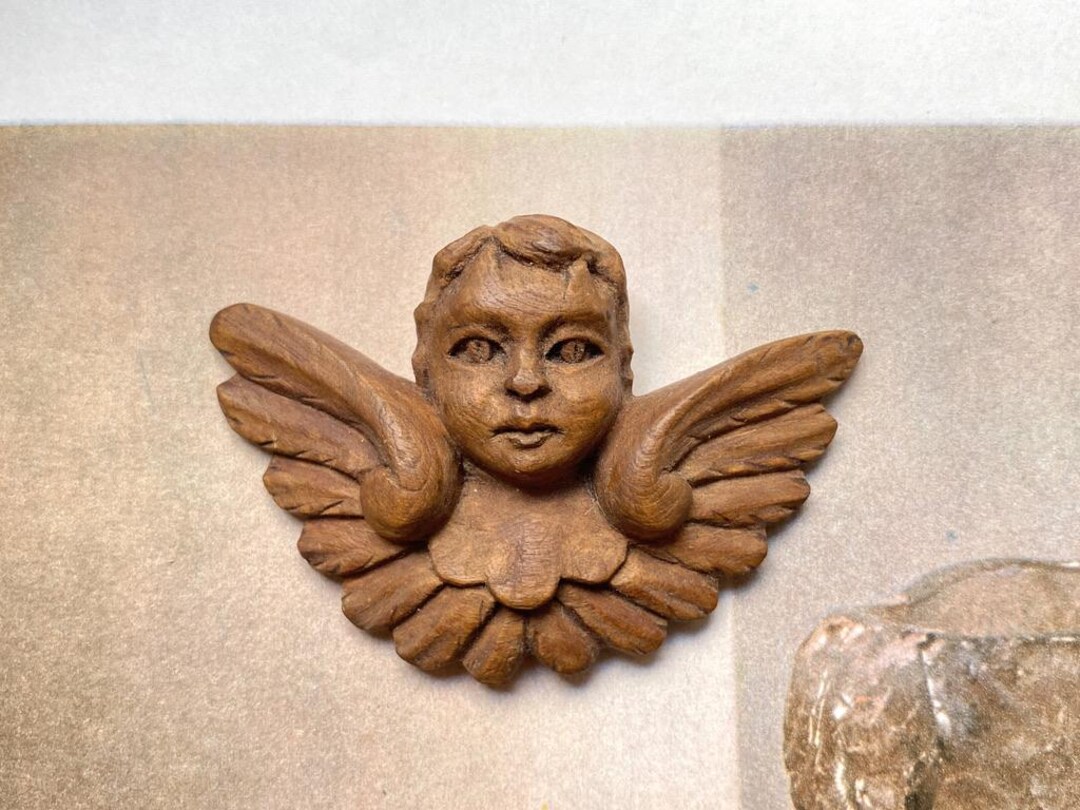 Wooden Cherub With Devil Horns. - Etsy