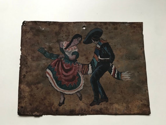 Mexican dancers, tapatío syrup painting. - Gem