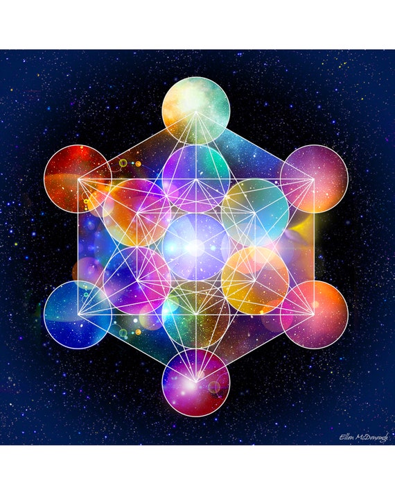 Metatron's Cube Sacred Geometry Galaxy Art Prints - Etsy