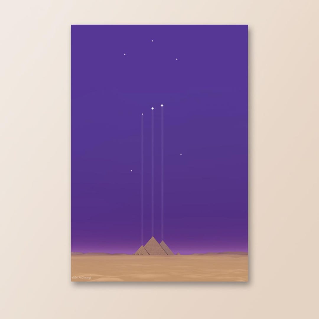 Orion Constellation Art Print, Egyptian Pyramids, Mystical Home Decor ...