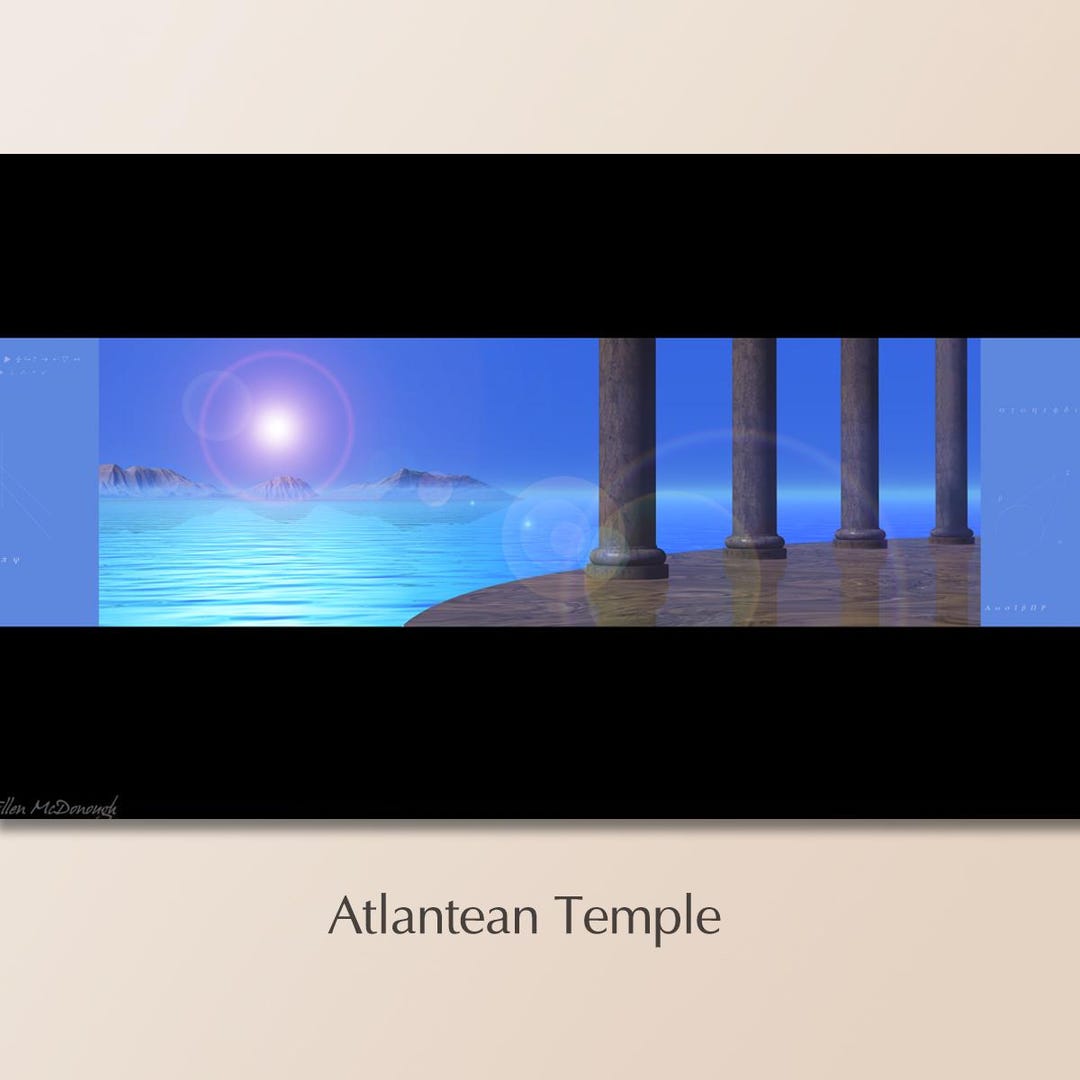 Atlantean Temple Art Print, Mystical Waterscape, Atlantis Meditation ...