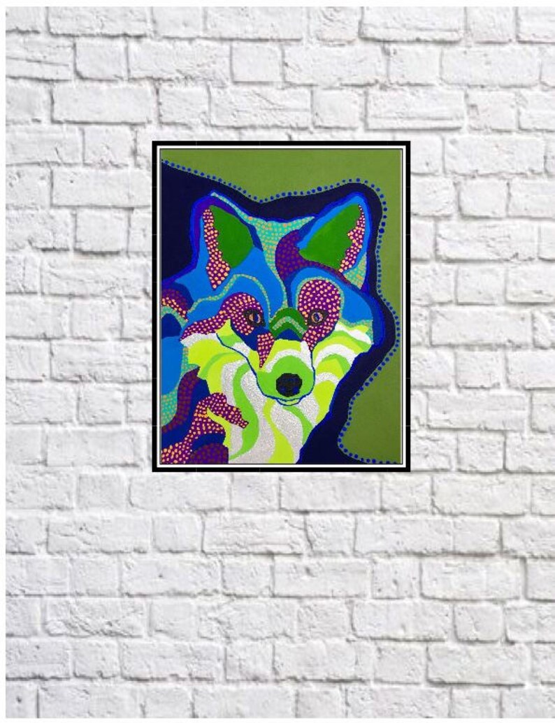 Fox Gouache Painting Fox Portrait Painting Multicolor Fox - Etsy