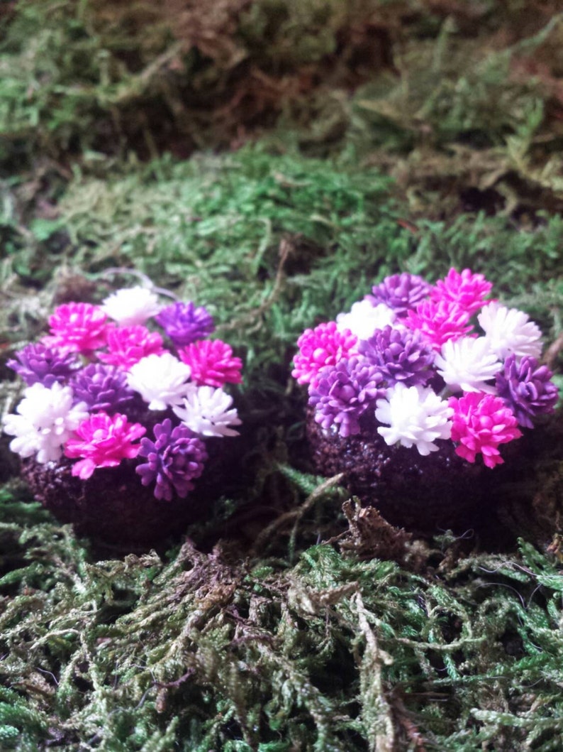 Fairy Garden Accessories. Miniature Flowers. Set of 2 Flower Beds ...