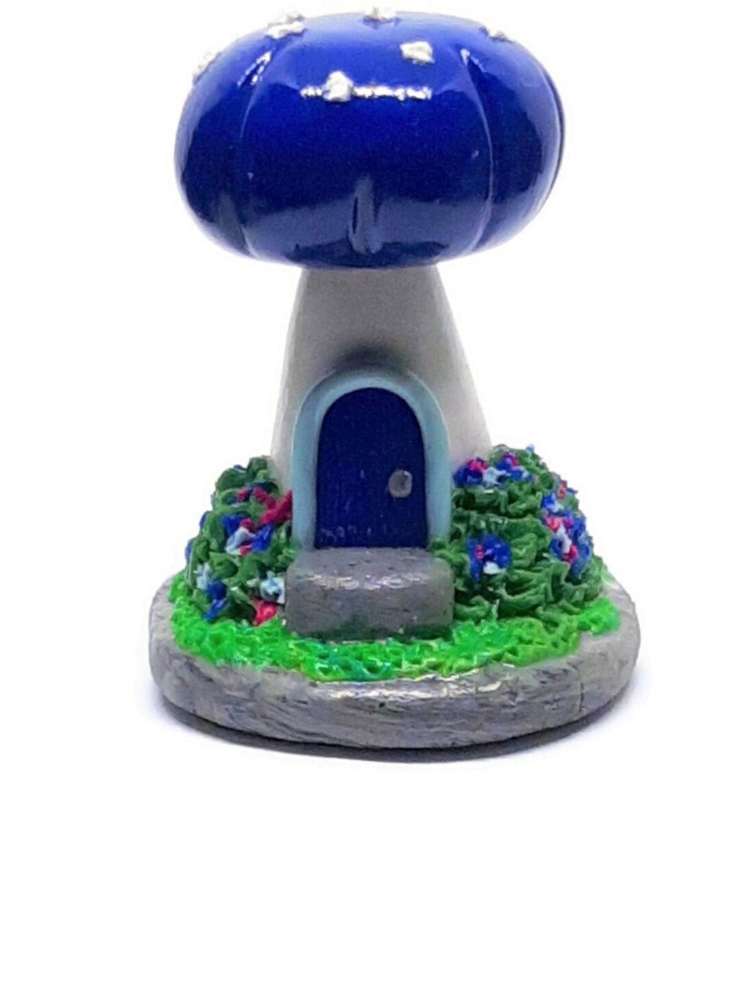 Fairy Garden Dark Blue Mushroom House. Fairy Cottage. Fairy Garden ...