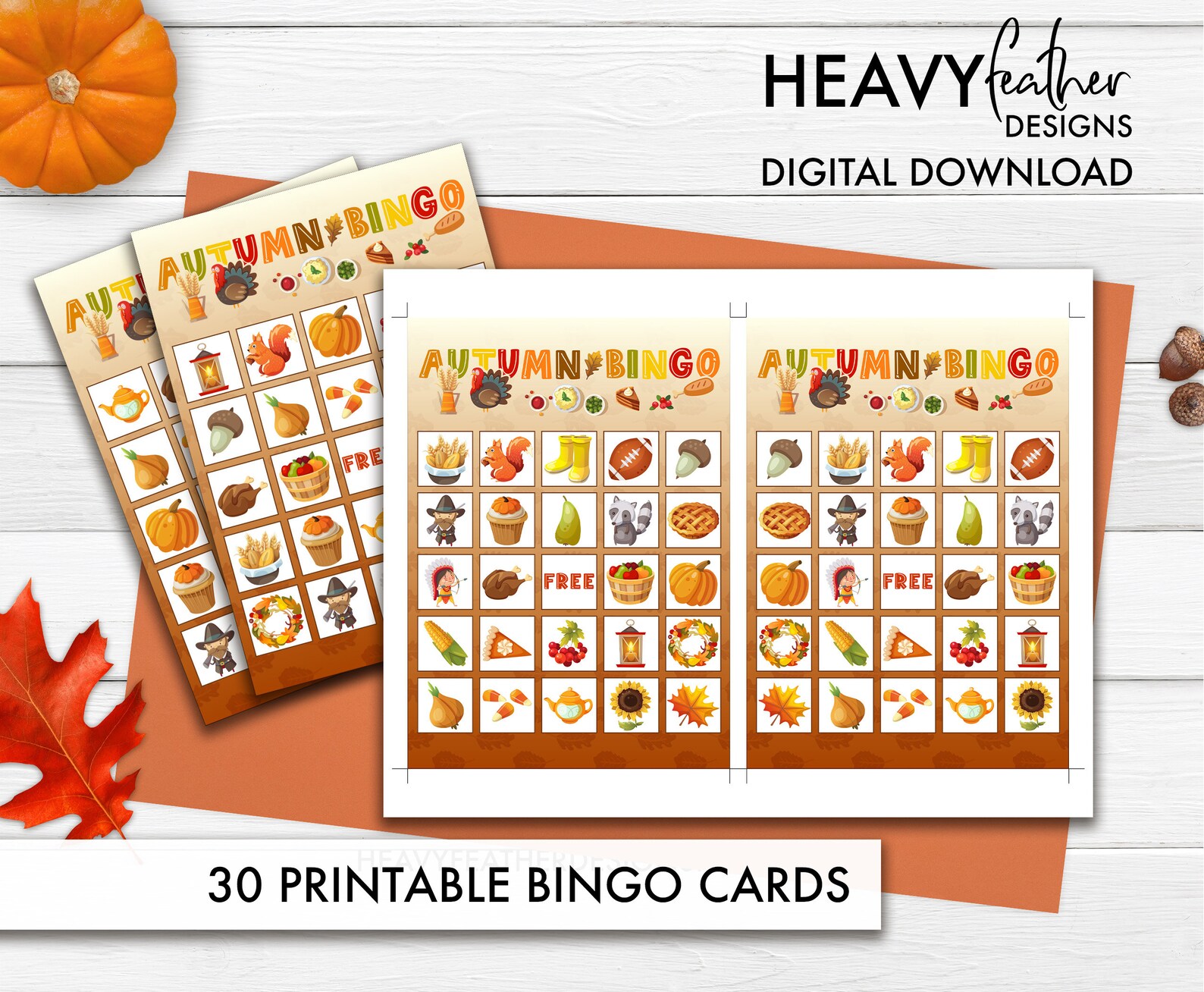 Fall Bingo Printable Fall Bingo for Kids Autumn Printable - Etsy