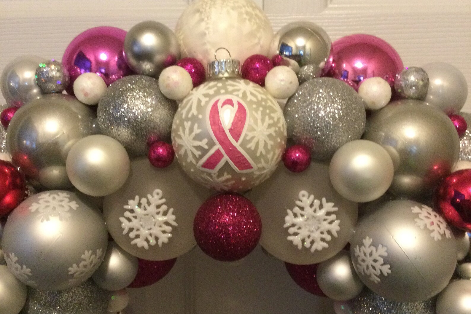 Breast Cancer Ornament Wreath Pink Ribbon Wreath Hope - Etsy