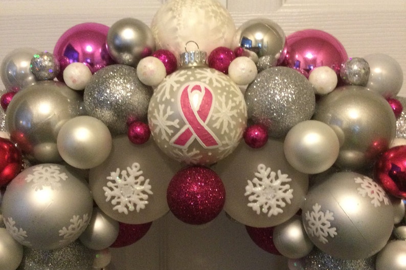 Breast Cancer Ornament Wreath Pink Ribbon Wreath Hope - Etsy