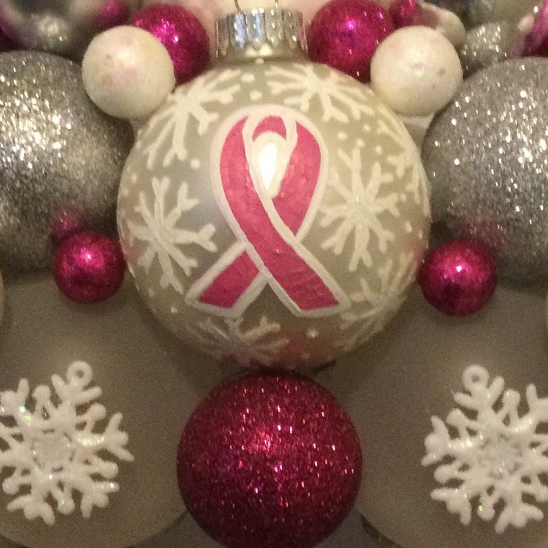 Breast Cancer Ornament Wreath Pink Ribbon Wreath Hope - Etsy