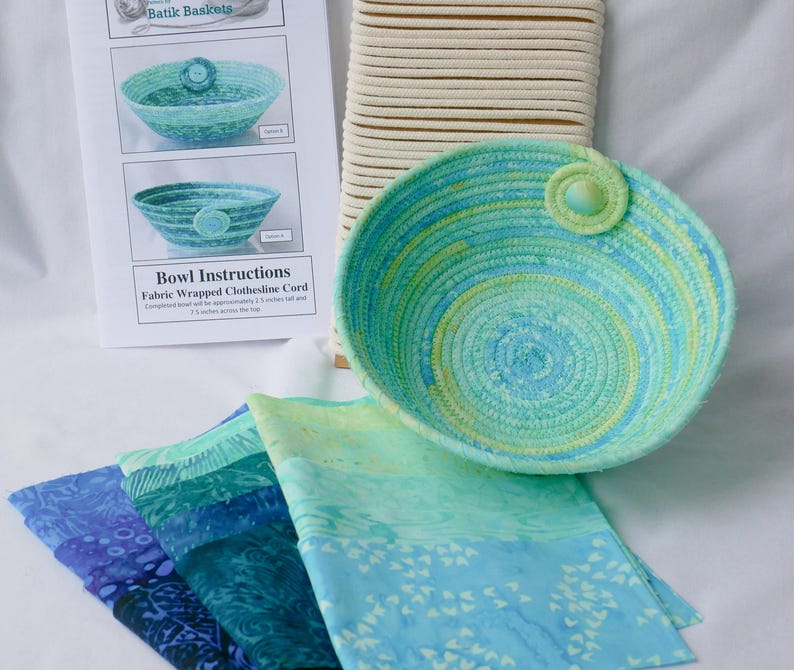 Rope Bowl Kit: Batik Fabric Basket - Crafting Gift - Etsy