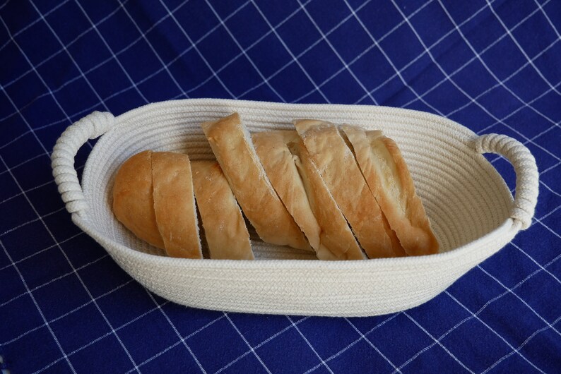 Natural Rope Bowls Bread Baskets Trencher Shaped Basket - Etsy