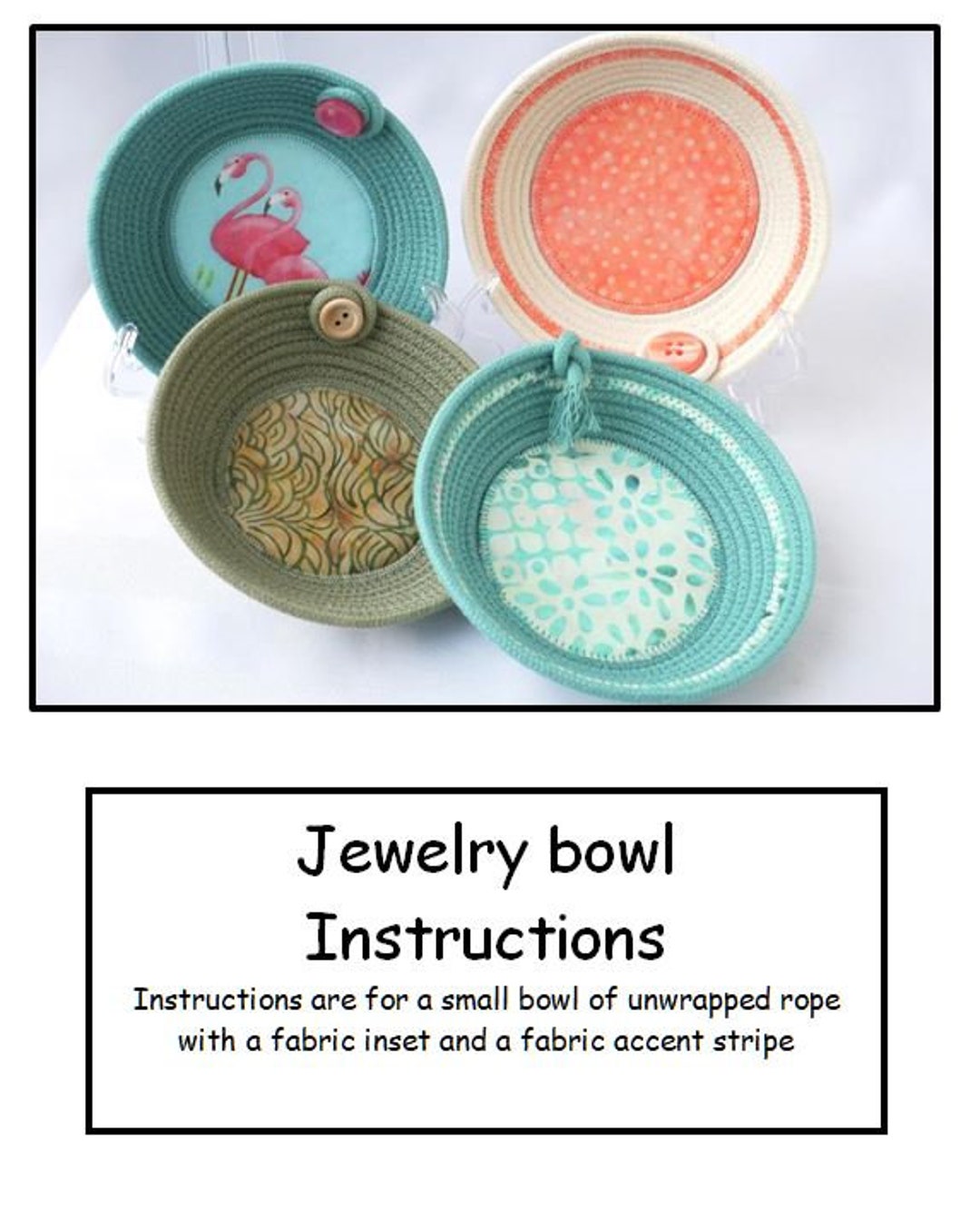 Rope Bowl Instructions Fabric Insert PDF Pattern Starter Pattern-rope ...