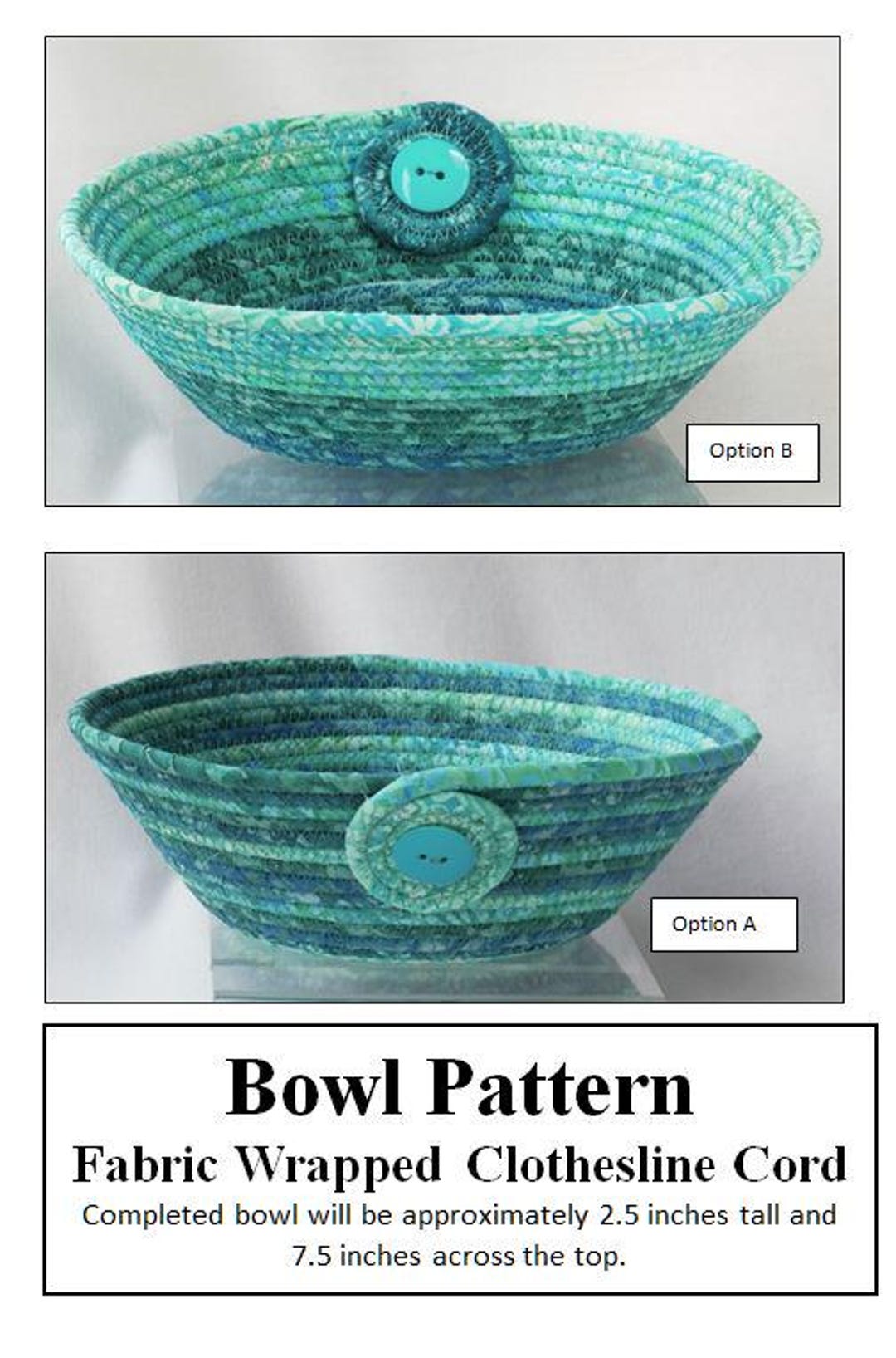 Rope Bowl Pattern: Fabric Wrapped Cord Basket (PDF Pattern) - Etsy