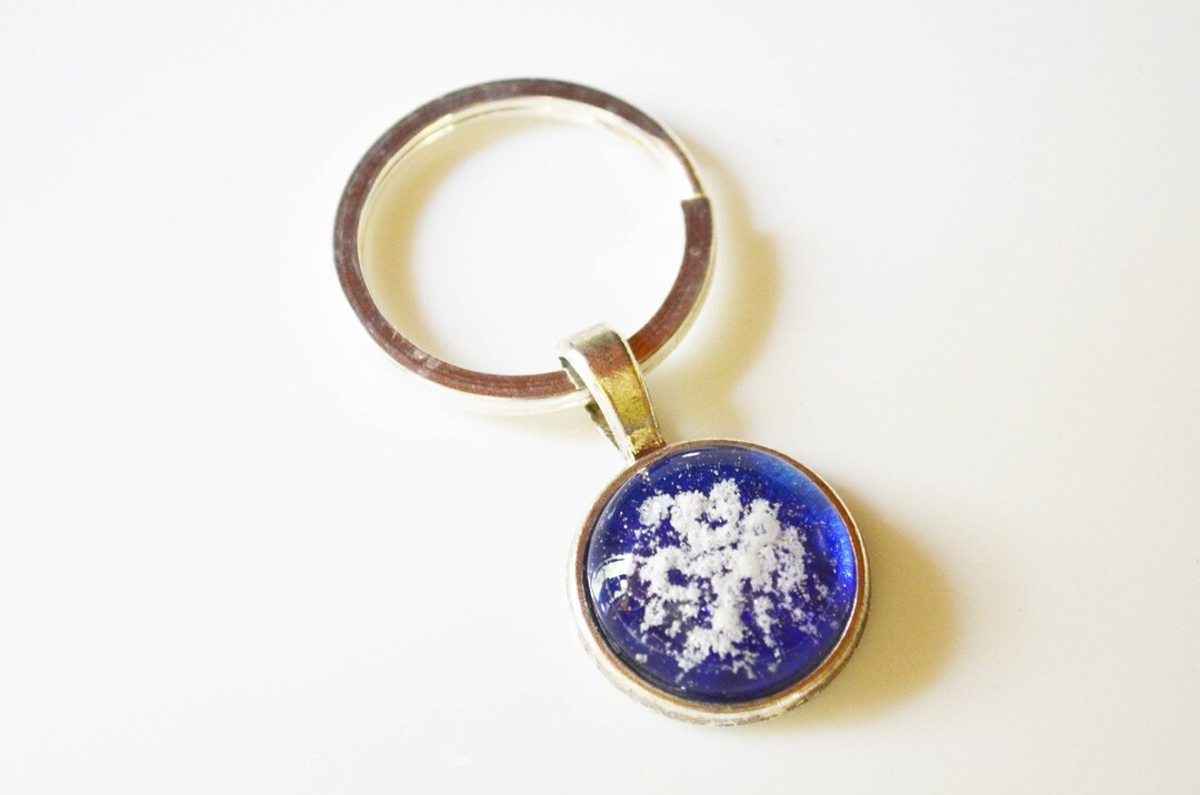 Cremation Jewelry Ash Key Chain-ashes in Glass- Memorial Key Chain Made ...