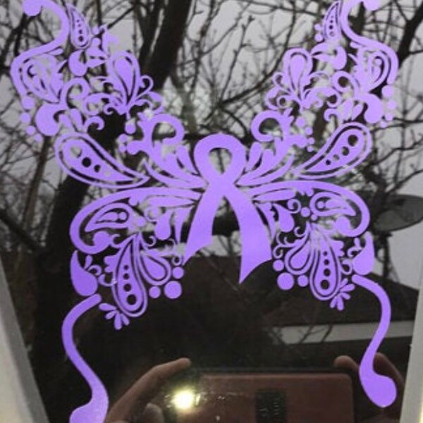 Pink Ribbon Decal - Etsy