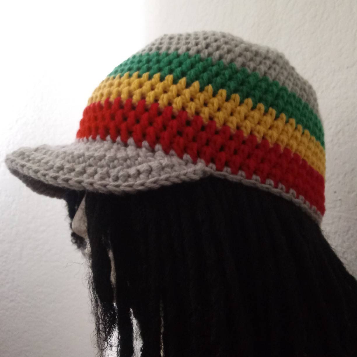 Custom Rastafarian Stripe Baseball Hat // Crochet Hats // OOAK Unisex ...