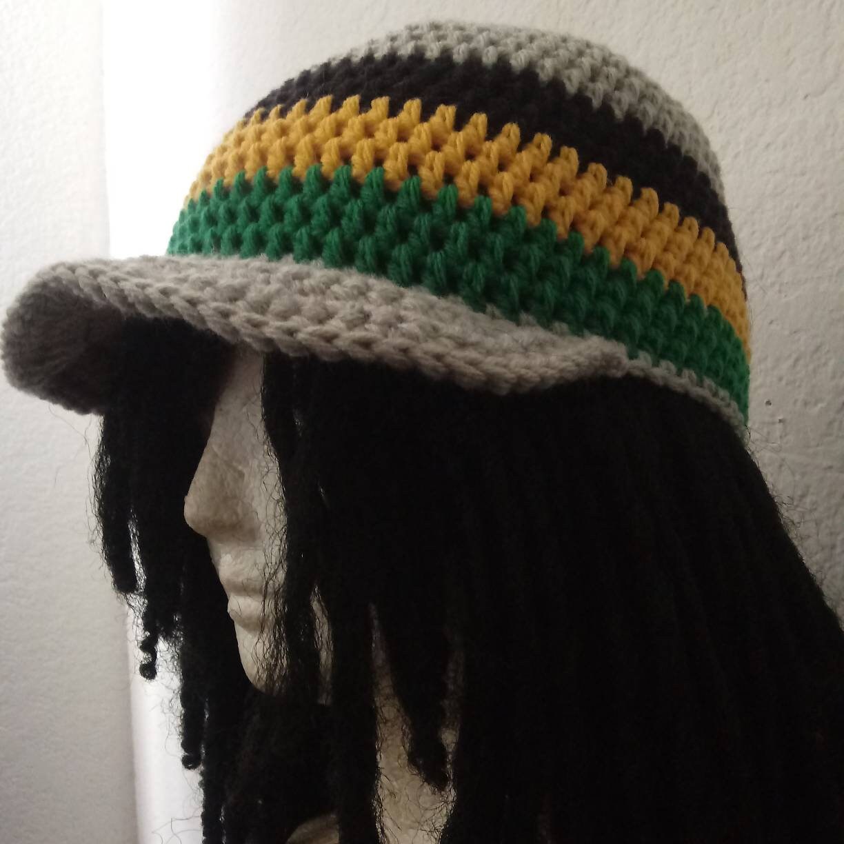 Custom Jamaican Stripe Baseball Hat // Crochet Hats // OOAK Unisex ...