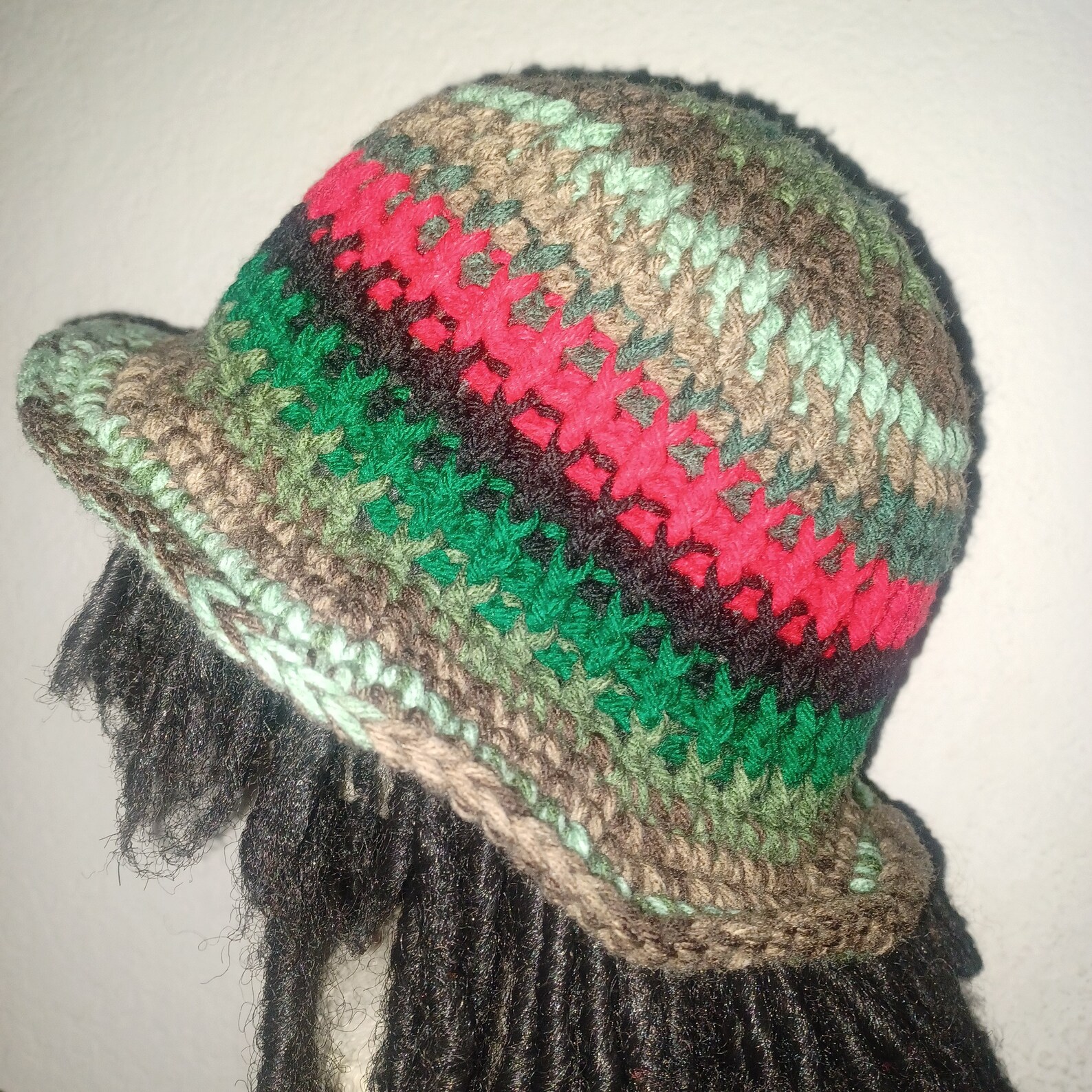 Custom Pan-african Stripe Ribbed B-boy Bucket Hat // Crochet Hats ...