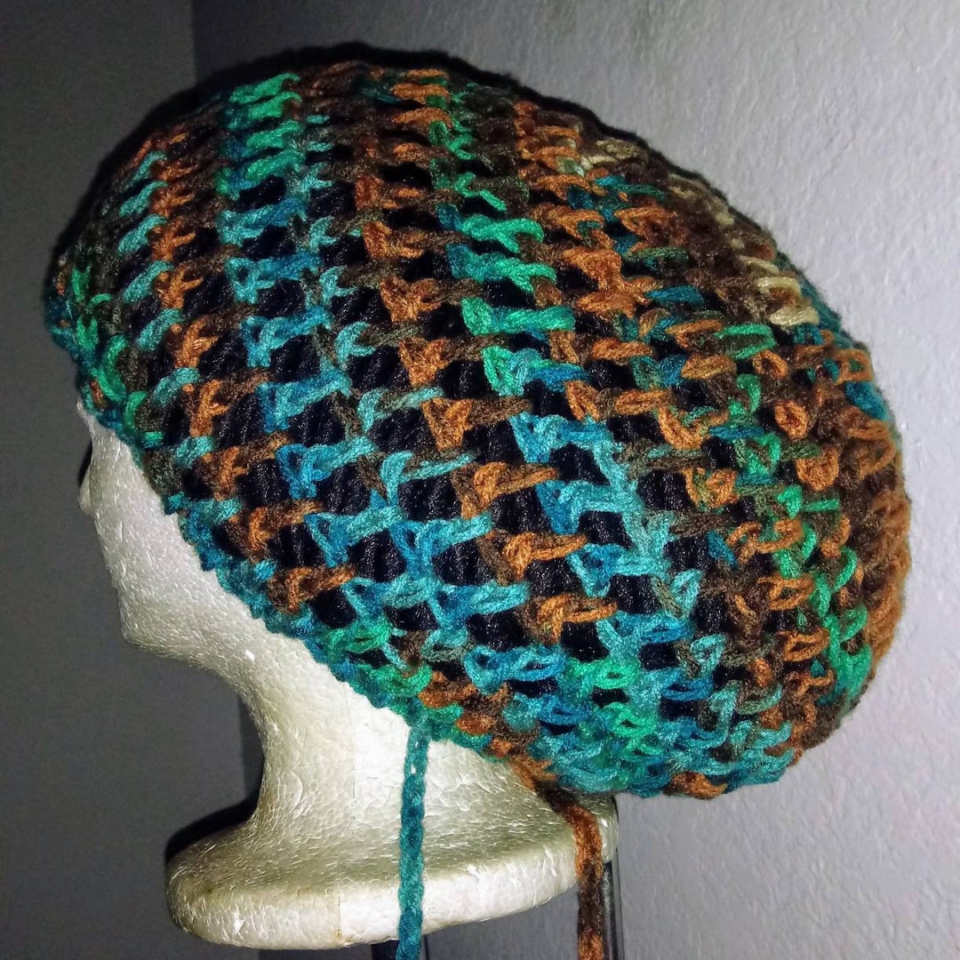 Island Reef Drawstring Tam // Crochet Tams // Unisex Slouchy Hats ...