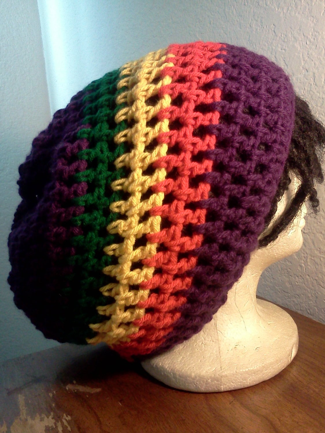 Custom Mandala Topper Rasta Tam // Crochet Tams // OOAK Unisex - Etsy