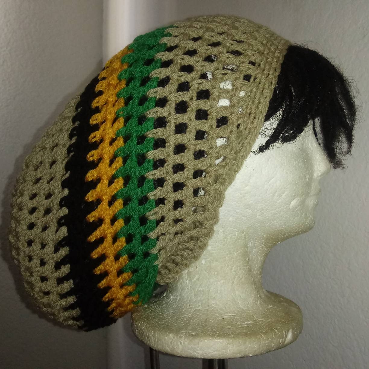 Custom Mandala Topper Jamaican Tam // Crochet Tams // Unisex Slouchy ...