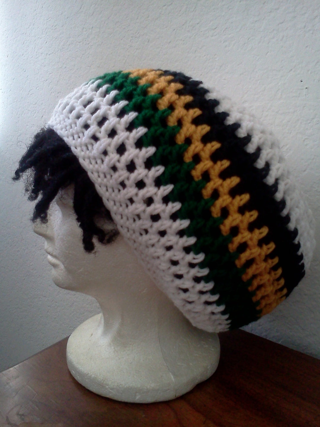 Custom Crocheted Jamaican Tam // Crochet Tams // OOAK Slouchy Rasta ...