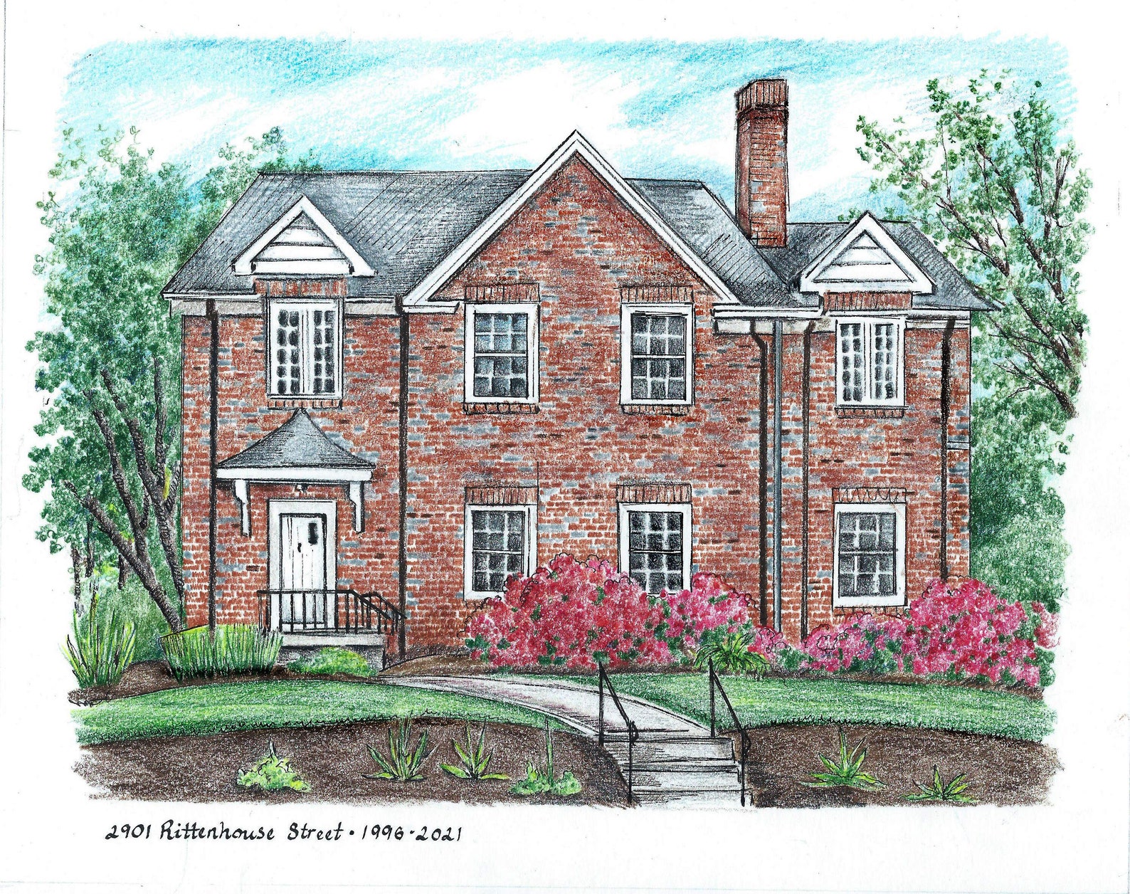 House Drawing/ House Portrait/ Color Pencil House - Etsy