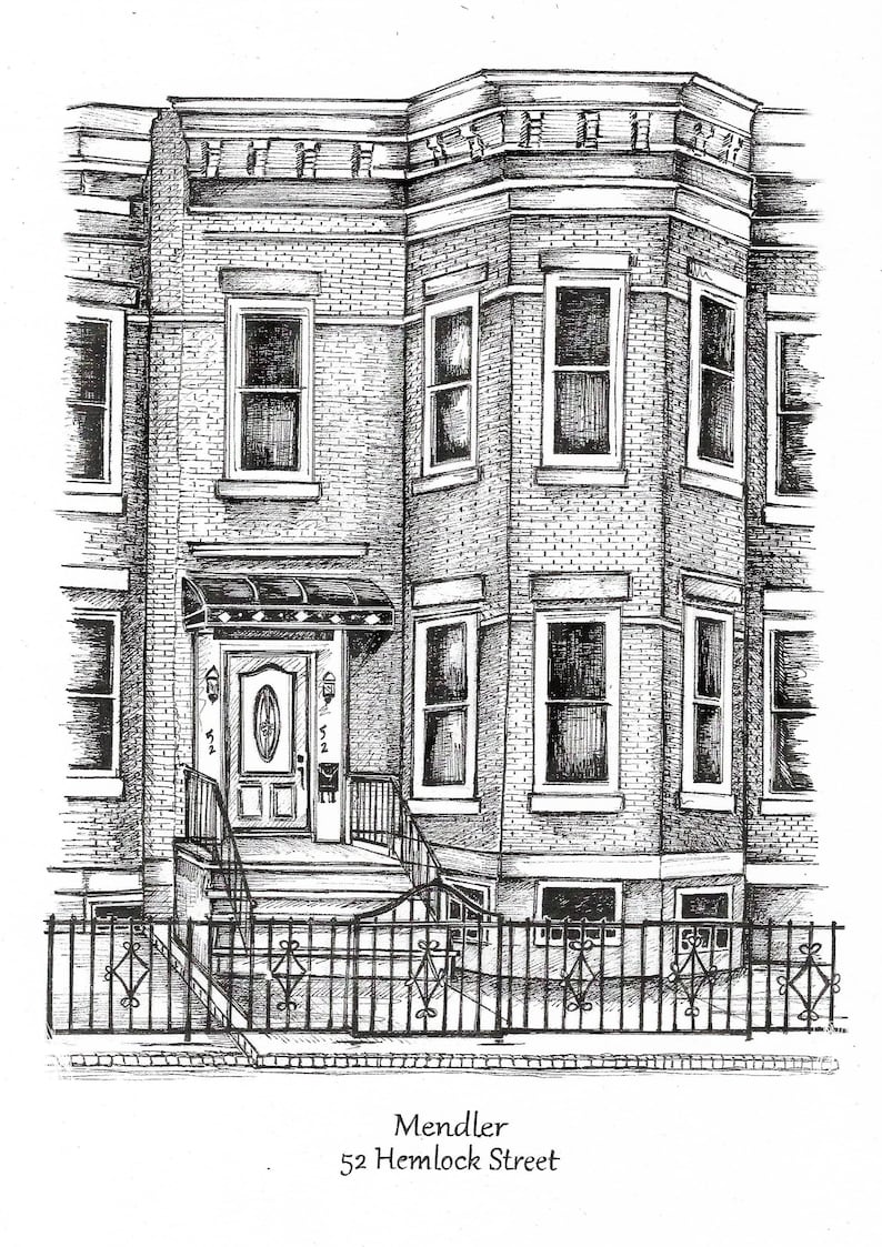 Custom House Portrait/ House Drawing/ Pen and Ink House Illustration ...