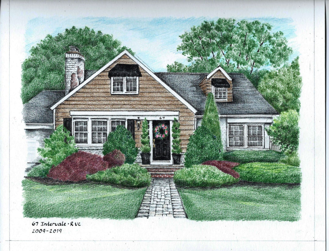 Custom House Portrait/ House Drawing/ House Sketch/ Realtor Closing ...