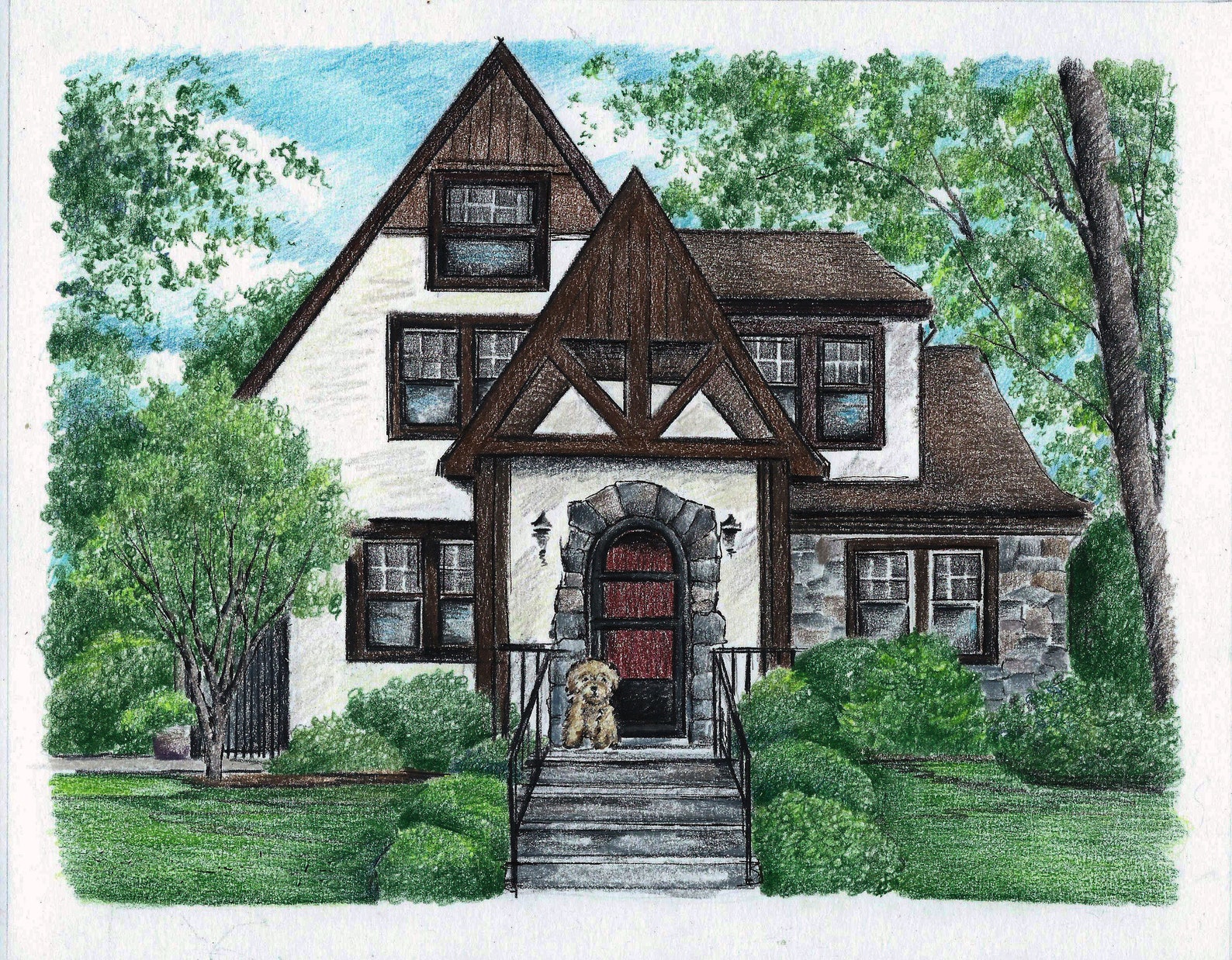 Custom House Portrait/ House Drawing/ House Illustration/ House Sketch ...