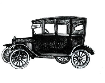 Car Ink Drawing - Etsy