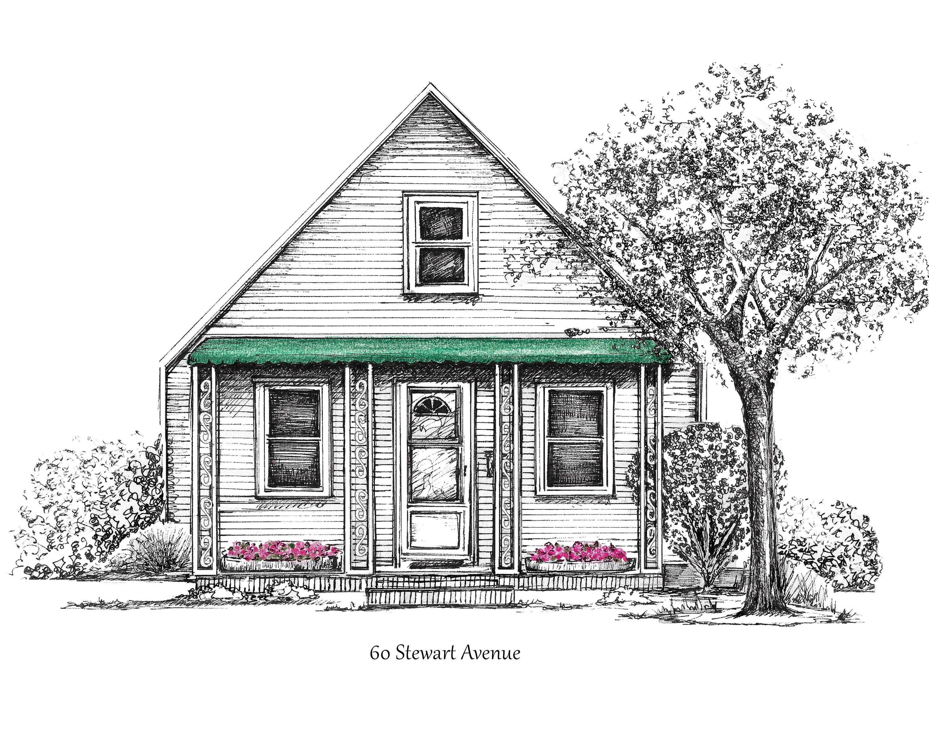 Pen and Ink House Drawing / Custom House Portrait / House Illustration ...