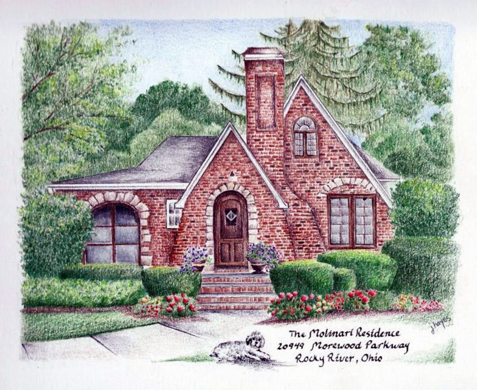 Custom House Drawing With Pet / House and Pet / House Portrait - Etsy