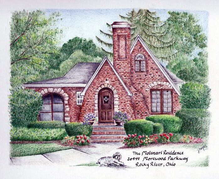 Custom House Drawing With Pet / House and Pet / House Portrait / House ...