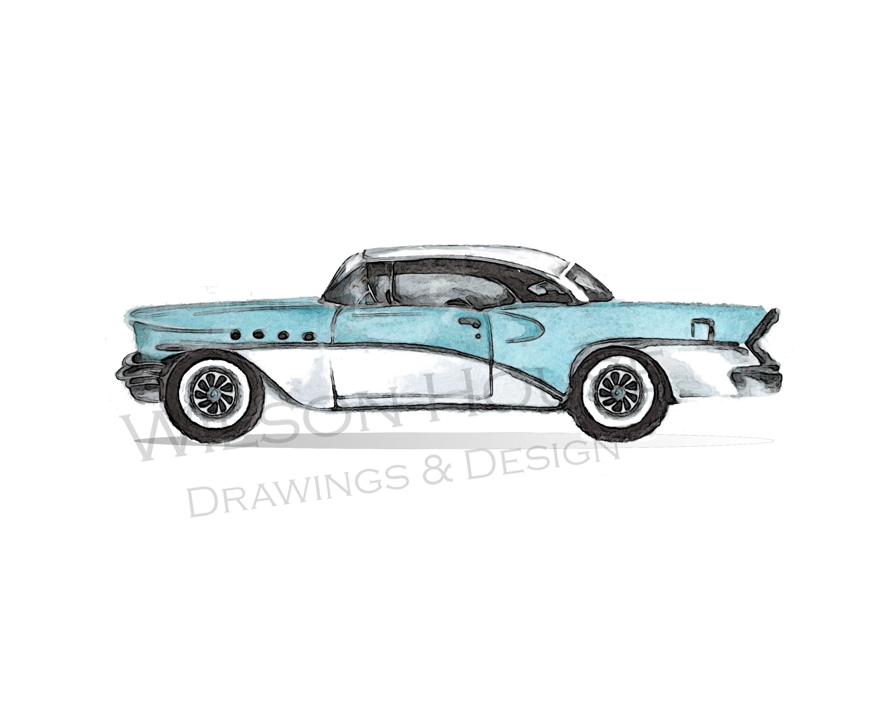 Custom Car Drawing Prints Digital Prints etna.com.pe