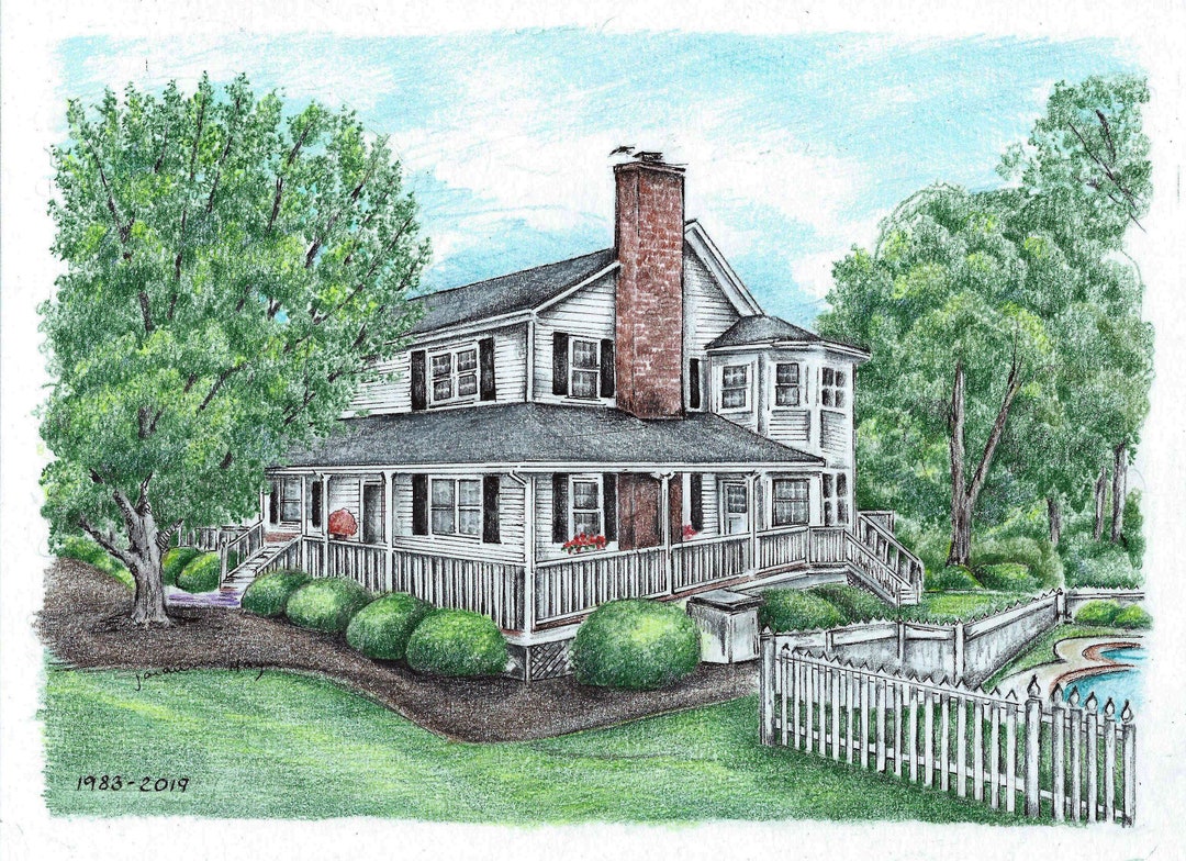 Custom House Portrait/ House Drawing/ House Illustration/ House Sketch ...