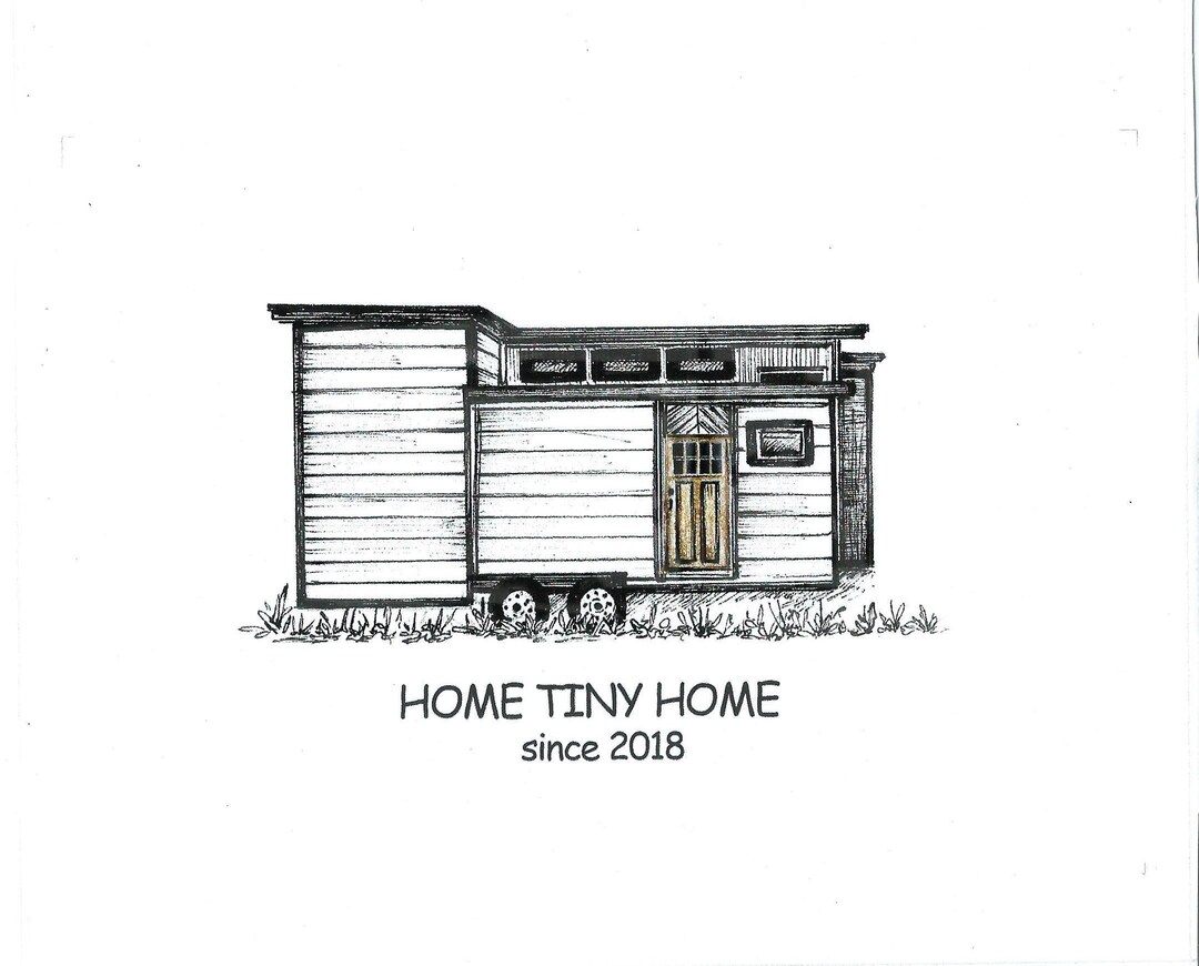 Tiny House Drawing/ Pen and Ink House Sketch/ Custom House Portrait ...